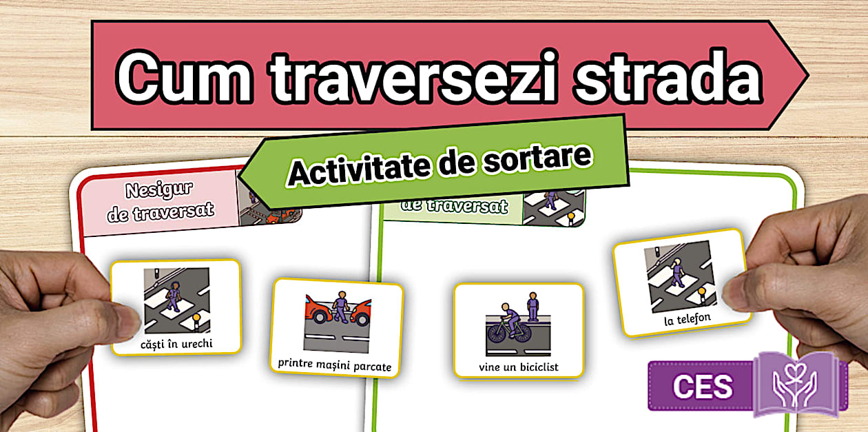 Cum traversezi strada – Activitate de sortare Twinkl Symbols