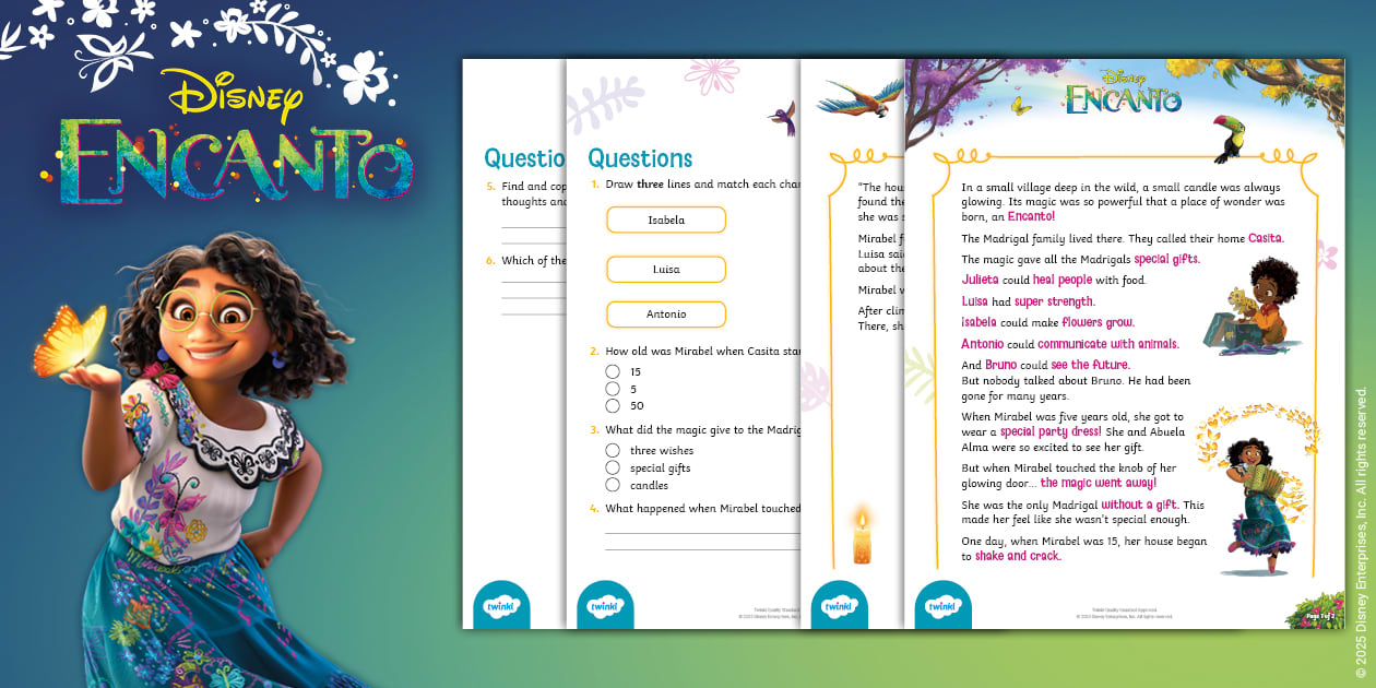 Encanto Movie Questions Worksheet for 2nd Grade | Twinkl USA