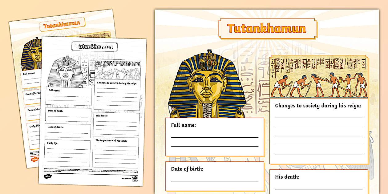 Tutankhamun Facts KS2 - Fact File Template (teacher made)
