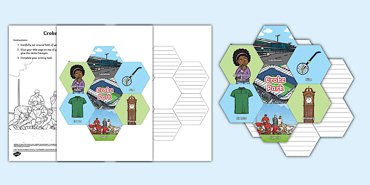 Croke Park Hexagon Writing Template (teacher made) - Twinkl