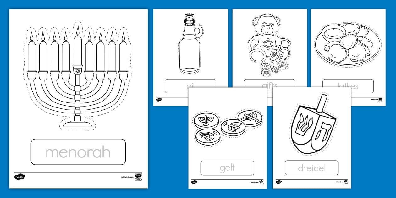 Hanukkah Trace and Color Activity (teacher made) - Twinkl