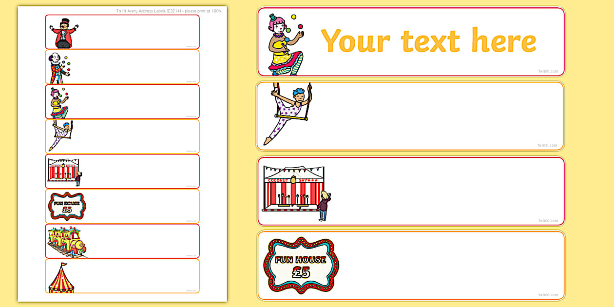 Circus-Themed Editable Gratnells Tray Labels (teacher made)