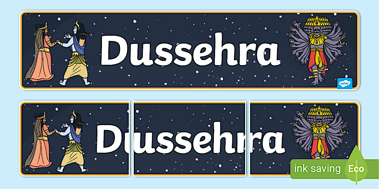Editable Dussehra Banner (teacher made) - Twinkl