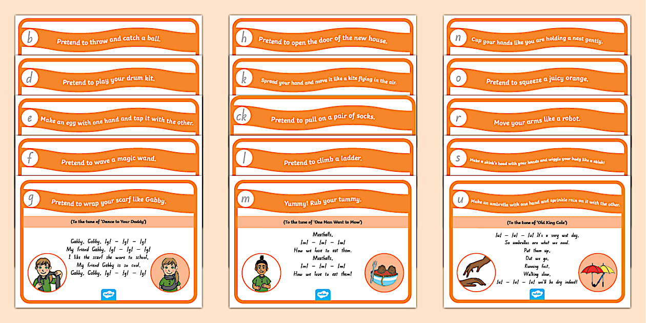 Level 2 Phonics Mnemonic Songs A4 Posters