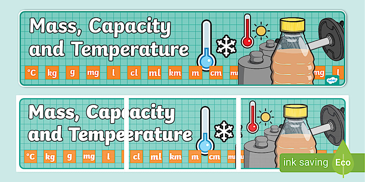 👉 Mass, Capacity and Temperature Display Banner - Twinkl