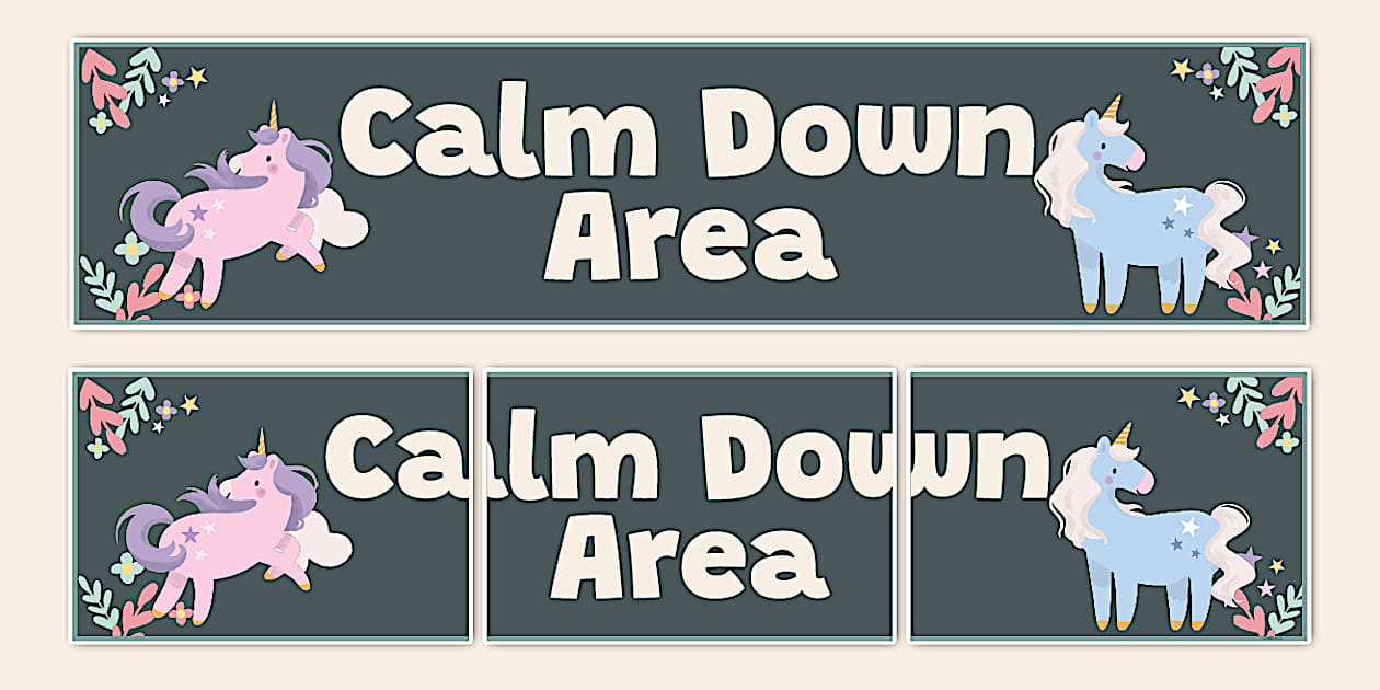 Unicorn-Themed Calm Down Area Banner (Teacher-Made) - Twinkl