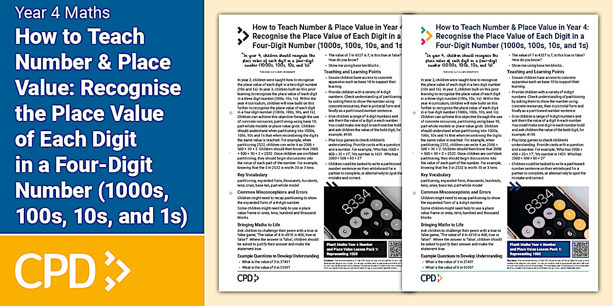 How to Teach Number and Place Value in Year 4: Recognise the Place Value of