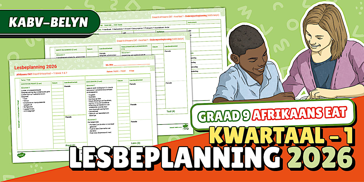 Graad 9 Afrikaans EAT - Kwartaal 1 - Onderwyserbeplanning