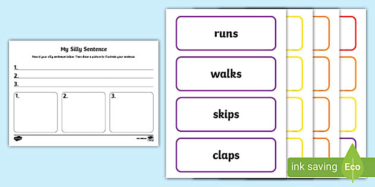 Editable Silly Sentence Structure Activity (teacher made)