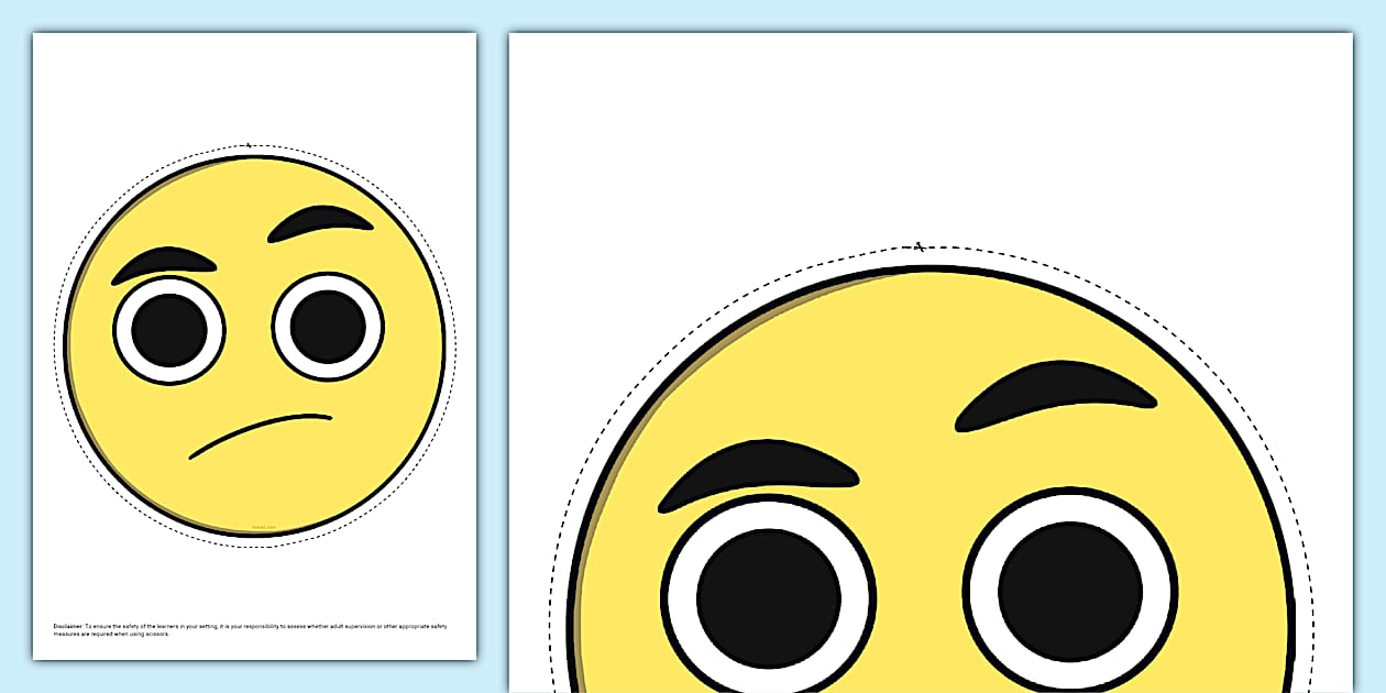 Raised Eyebrow Emoticon Cut-Out - Twinkl