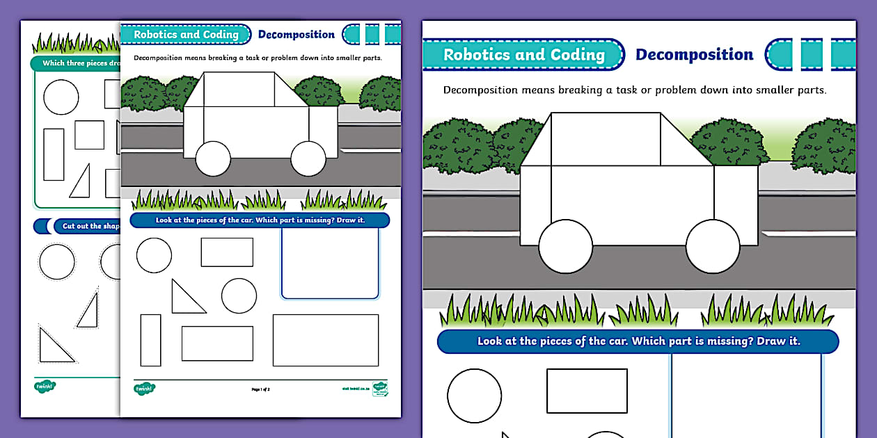 Grade 1 Coding and Robotics – Car Decomposition. - Twinkl