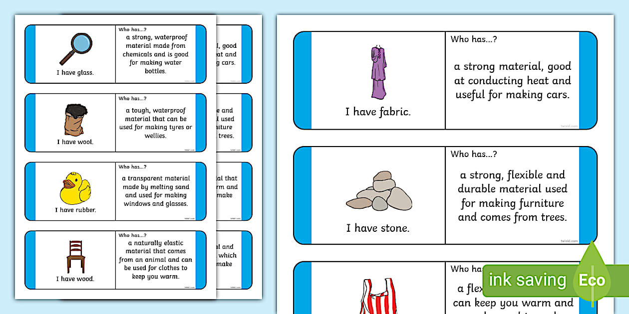 Materials Loop Cards - Twinkl - KS1 (Teacher-Made) - Twinkl