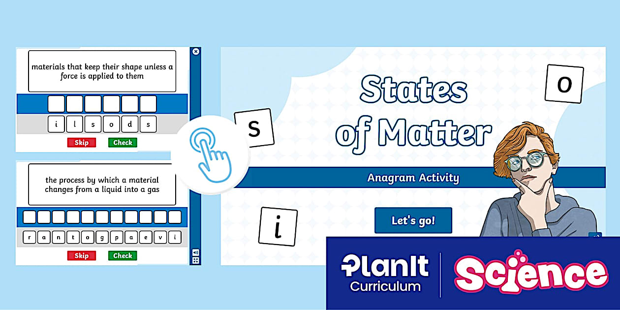 States of Matter Anagrams Activity (teacher made) - Twinkl