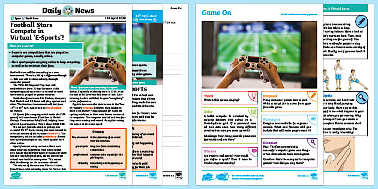 Sportspeople Compete in E-Sports Daily News Resource Pack (ages 7-11)