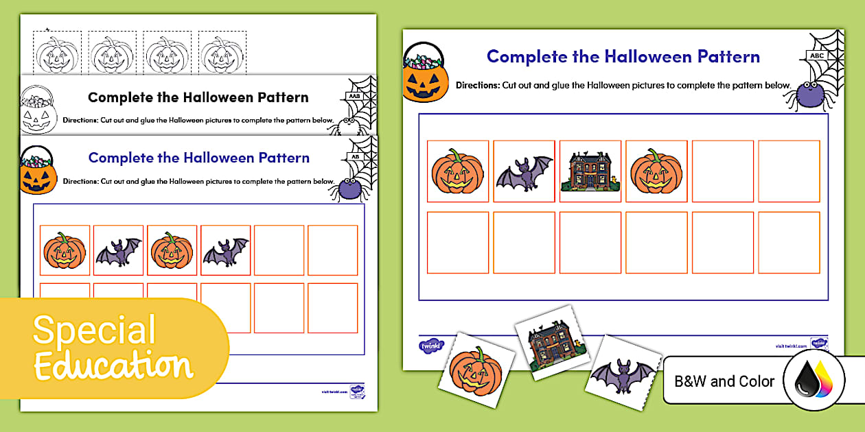 Halloween Pattern Practice for Special Education