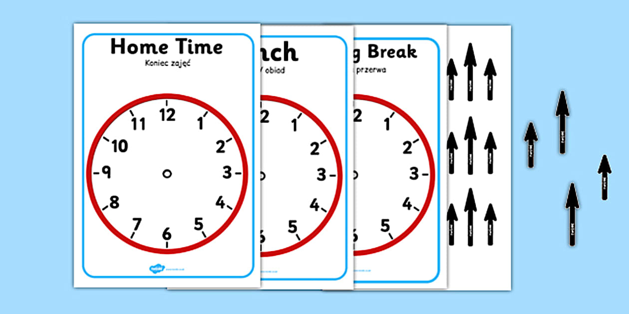 Split Pin Display Clocks Polish Translation (teacher made)