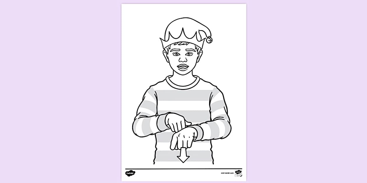 BSL Guide Sleigh Colouring | Colouring Sheets - Twinkl