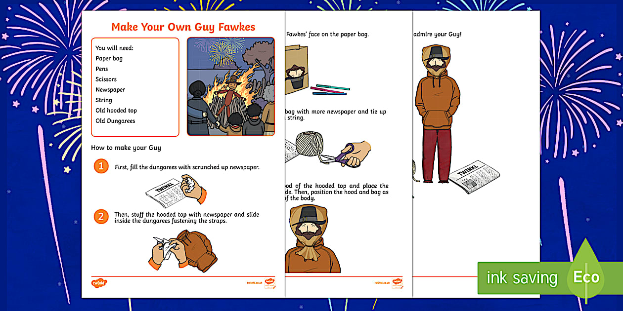 Make your own Guy Fawkes Step-by-Step Instructions - Twinkl