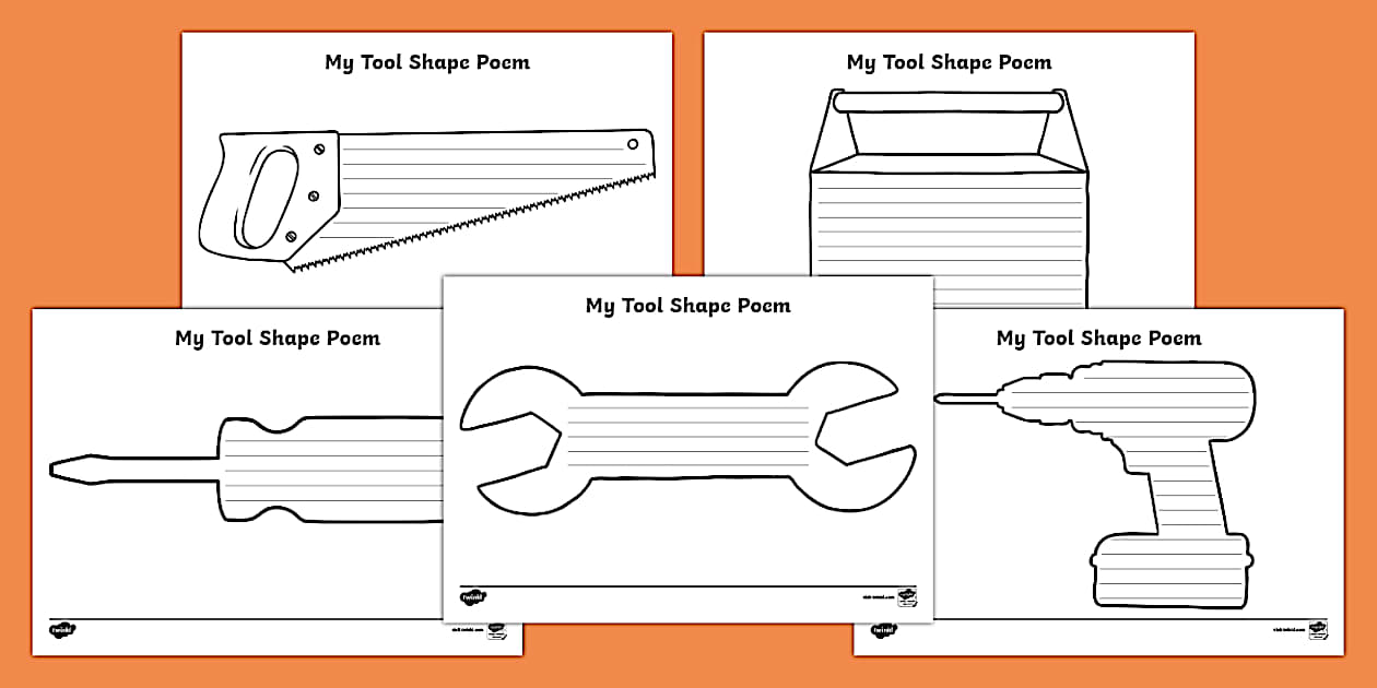 Tool Shape Poetry Writing Templates (teacher made) - Twinkl