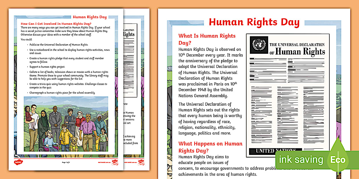 Human Rights Day Fact File (teacher made) - Twinkl