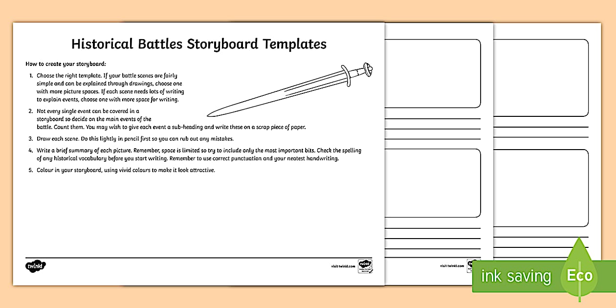 KS2 Historical Battle Storyboard Template (teacher made)
