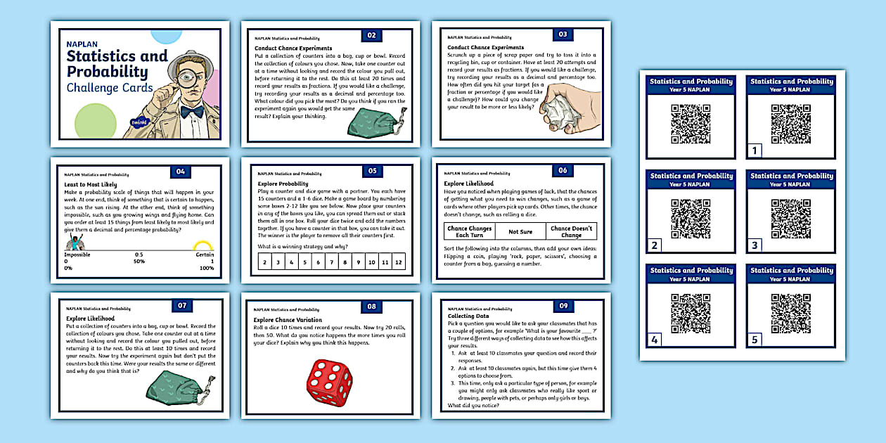 Year 5 NAPLAN Statistics and Probability Challenge Cards