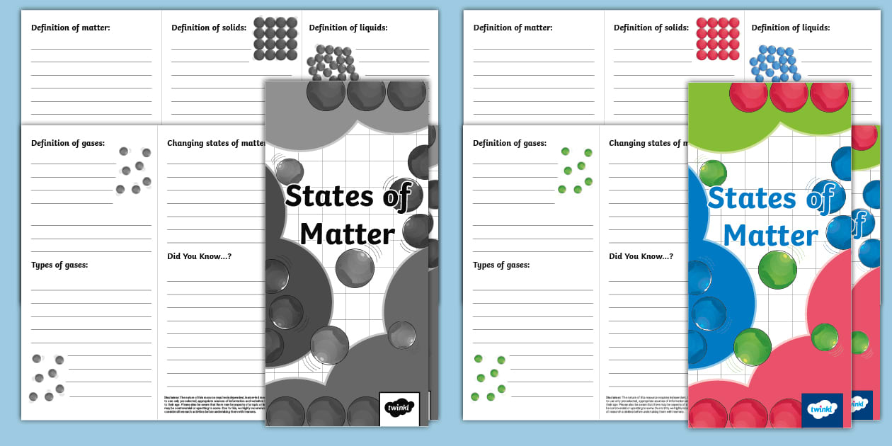 States of Matter Information Leaflet Template (teacher made)