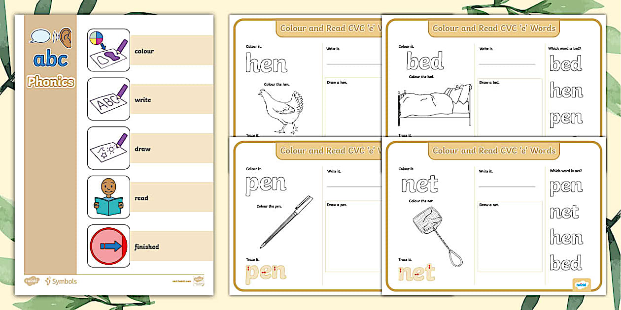 SEND Structured Steps CVC 'e' Words Colour, Write and Read