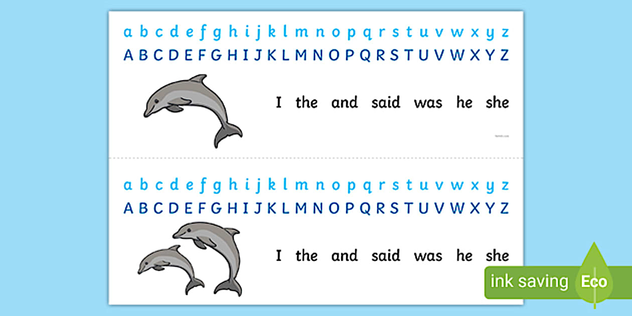 Editable Alphabet Strips (Dolphins) - Twinkl