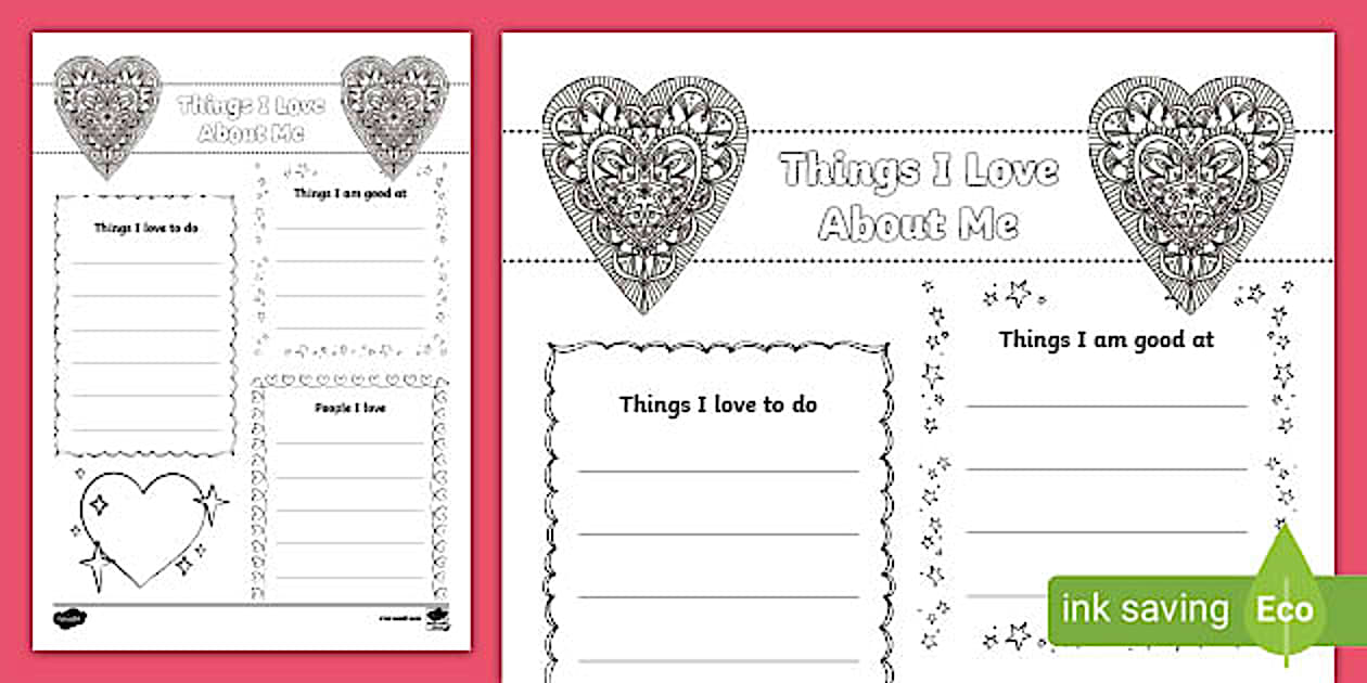 Things I Love About Me Worksheet | Twinkl (teacher made)