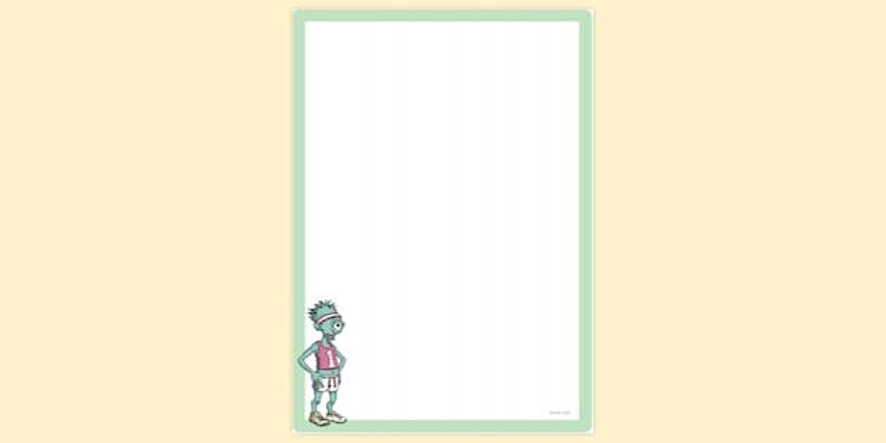 Simple Blank Sporty Alien Page Border | Page Borders | Twinkl