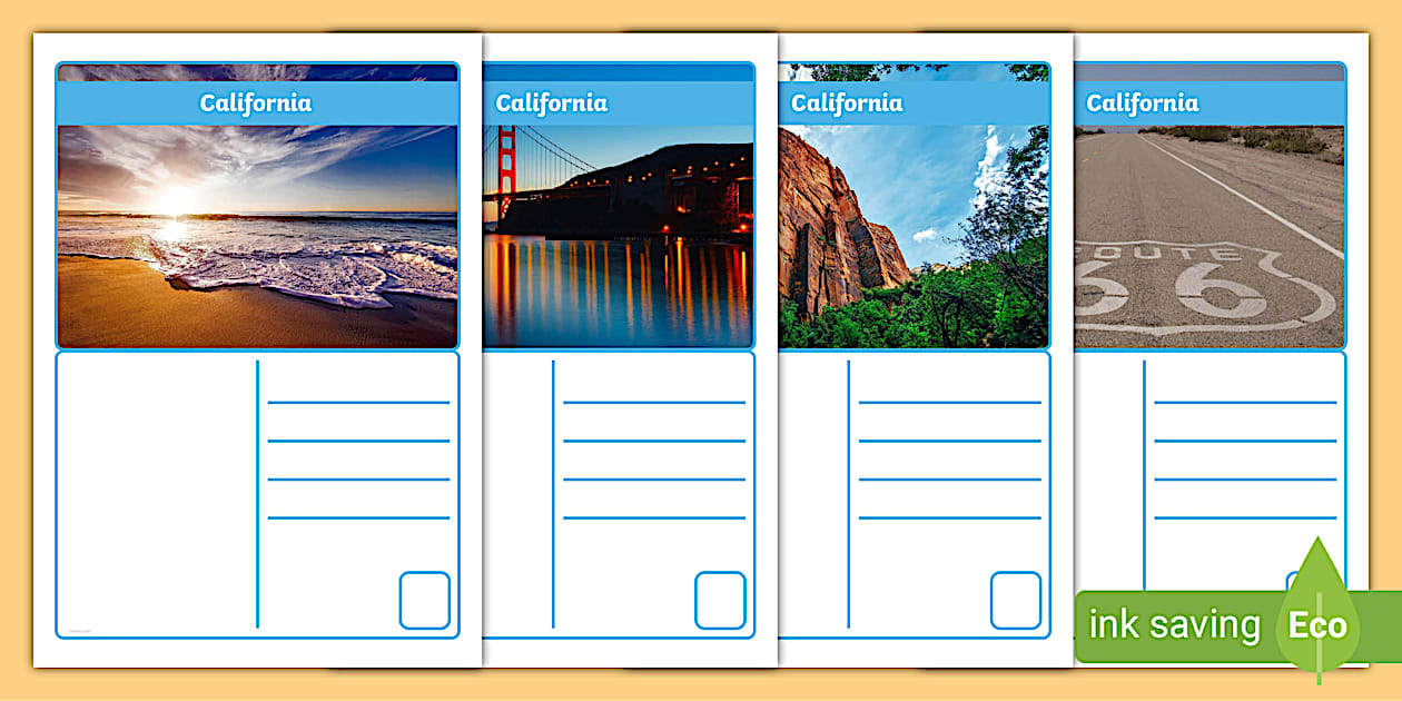 Pack Of California Themed Picture Postcards | Twinkl | KS2