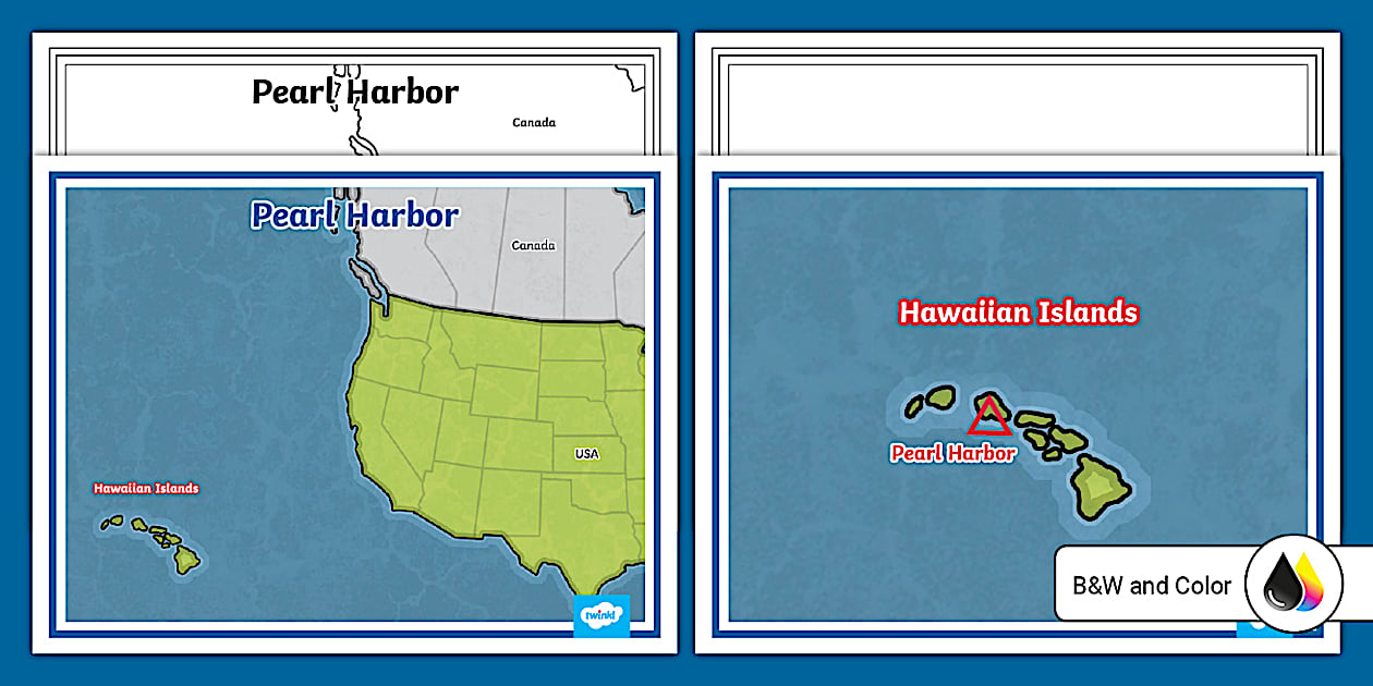 Map of Pearl Harbor (teacher made) - Twinkl