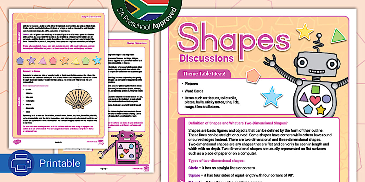 Shapes: Discussion Sheet (l'enseignant a fait) - Twinkl