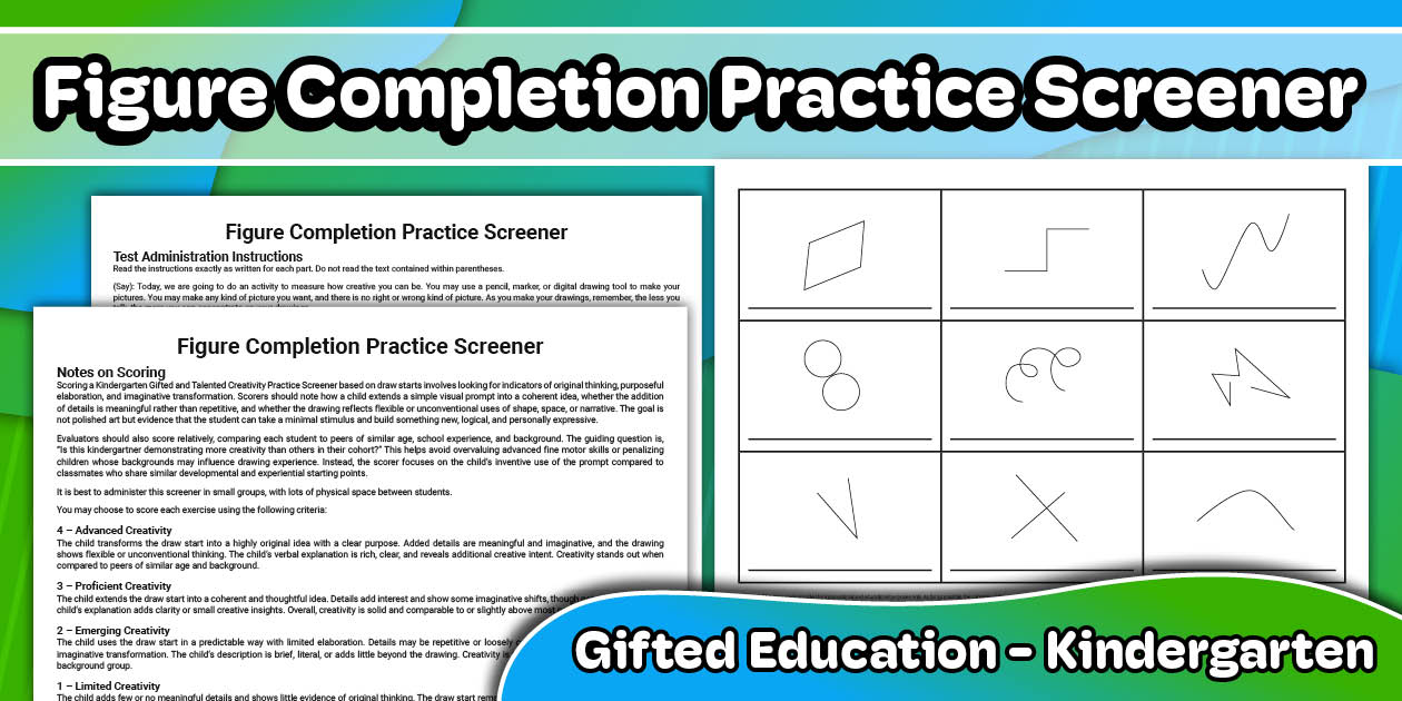 Kindergarten Gifted and Talented Figure Completion Test