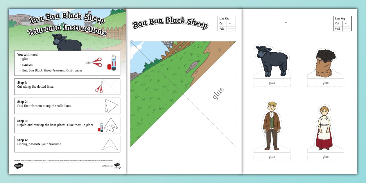 Baa Baa Black Sheep Triarama Craft (teacher made) - Twinkl