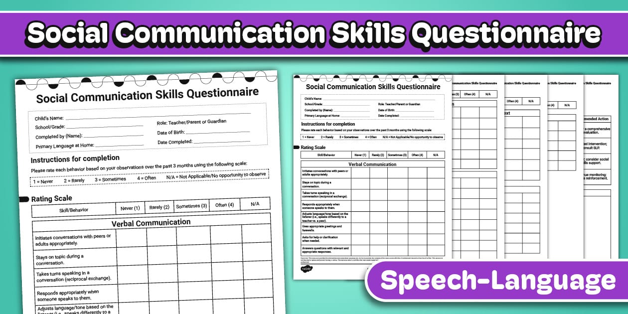Social Communication Skills Questionnaire for SLP