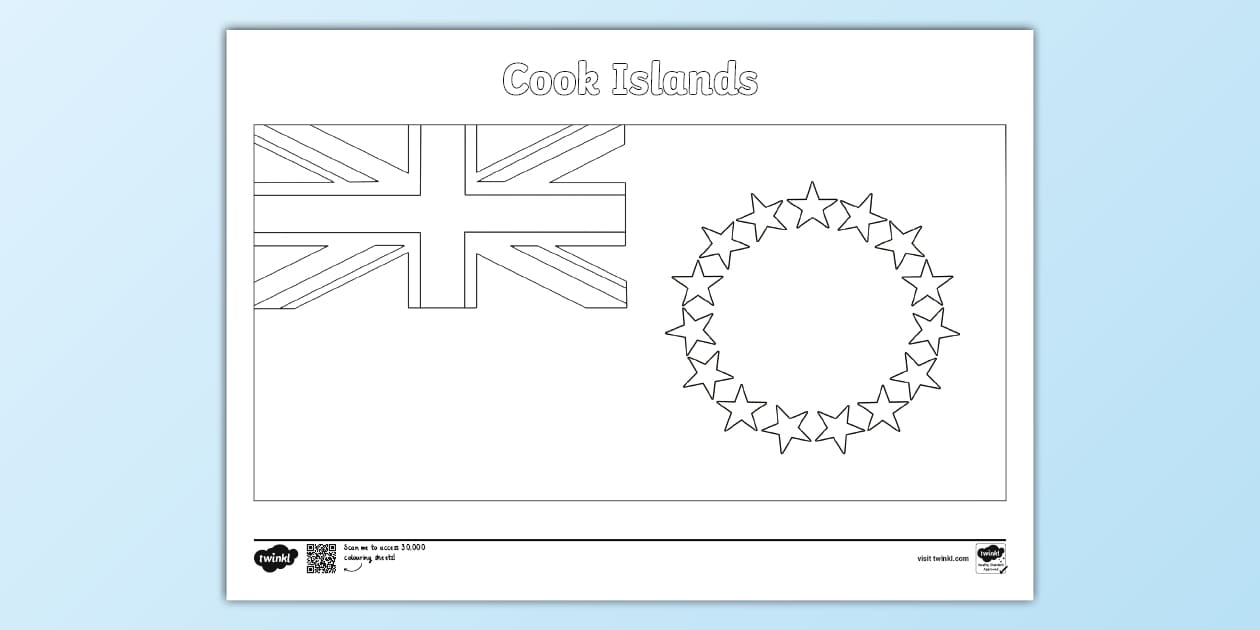 Cook Islands Flag Colouring Sheet | Primary Resources
