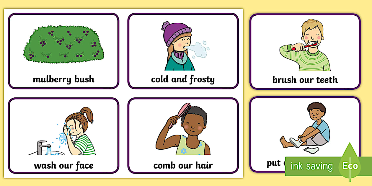 Mulberry Bush Flashcards | Twinkl Nursery Rhyme Resource