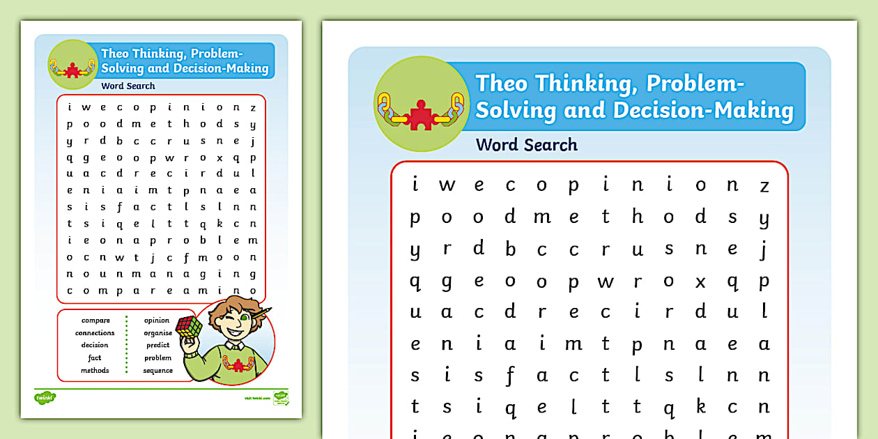 Theo Thinking Problem-Solving Decision-Making Word Search