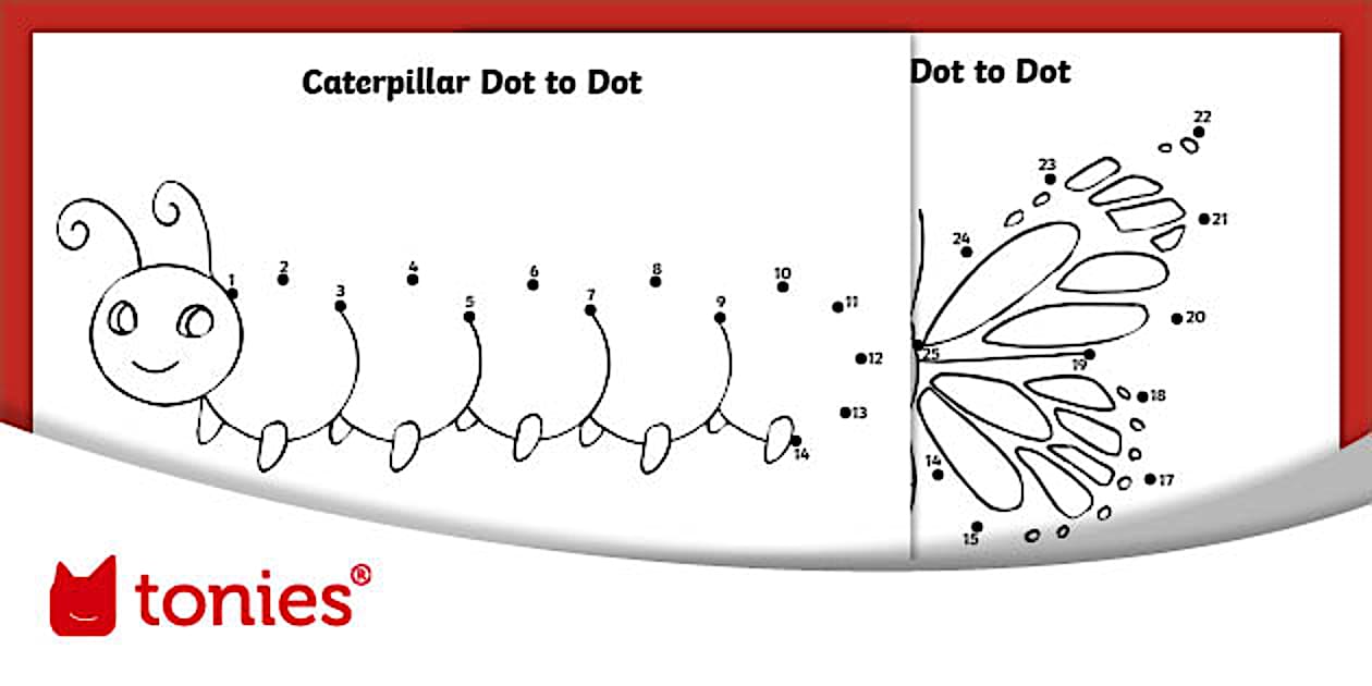Twinkl and Tonies: Caterpillar Dot to Dot Activity - Worksheets - Twinkl