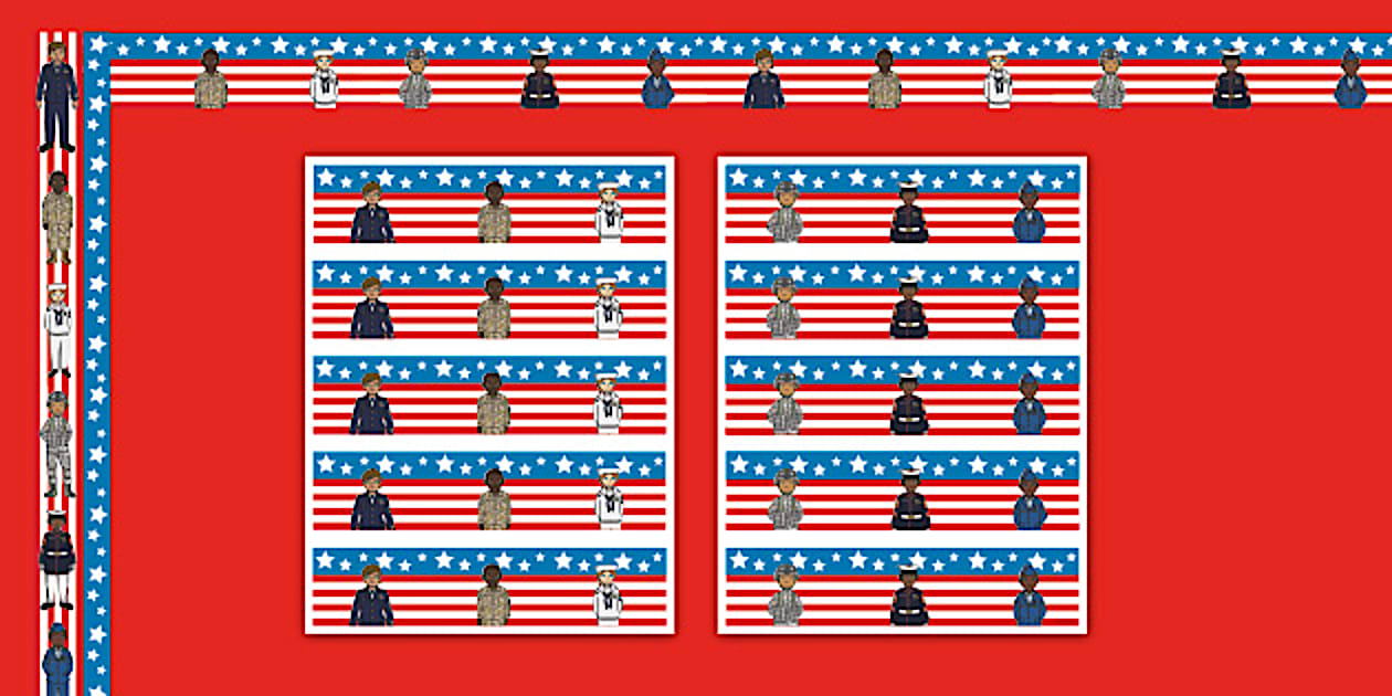 Veterans Day Wall of Honor Bulletin Board Borders