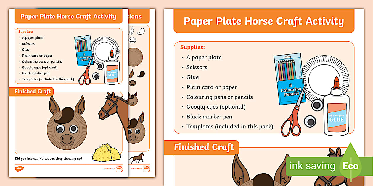 Paper Plate Horse Craft Activity | Twinkl | Crafts | KS1