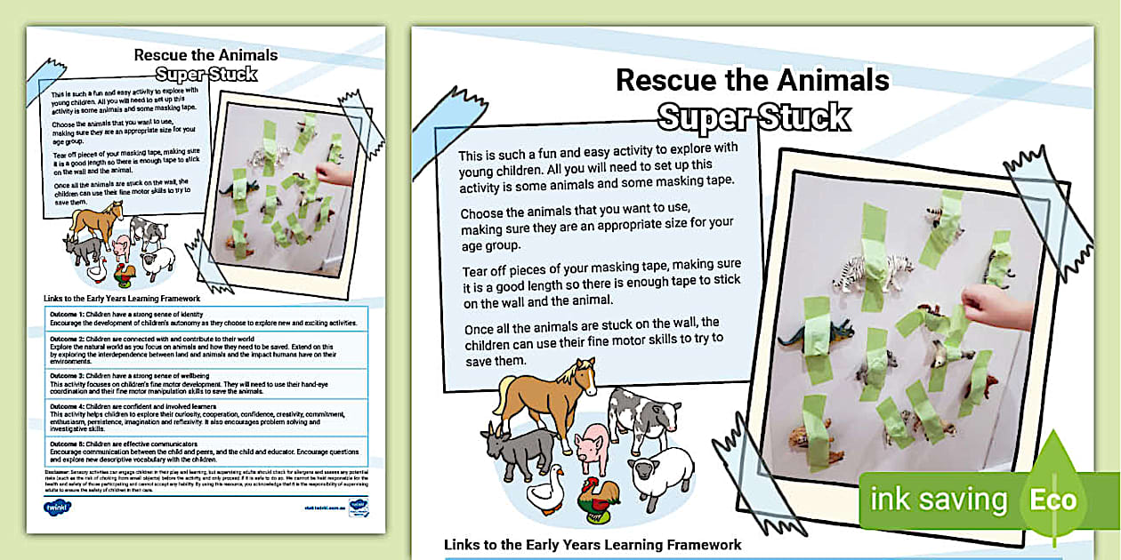 Rescue the Animals Sticky Stuck (teacher made) - Twinkl