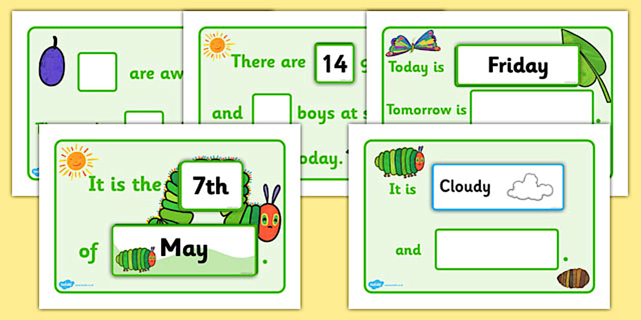 Themed Classroom Display Calendar to Support Teaching on The Very Hungry
