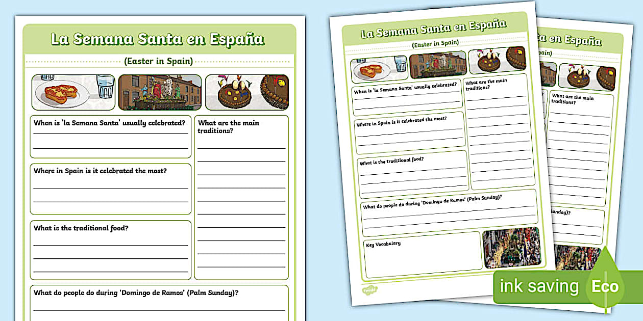 👉 Easter in Spain Fact File Template (teacher made)