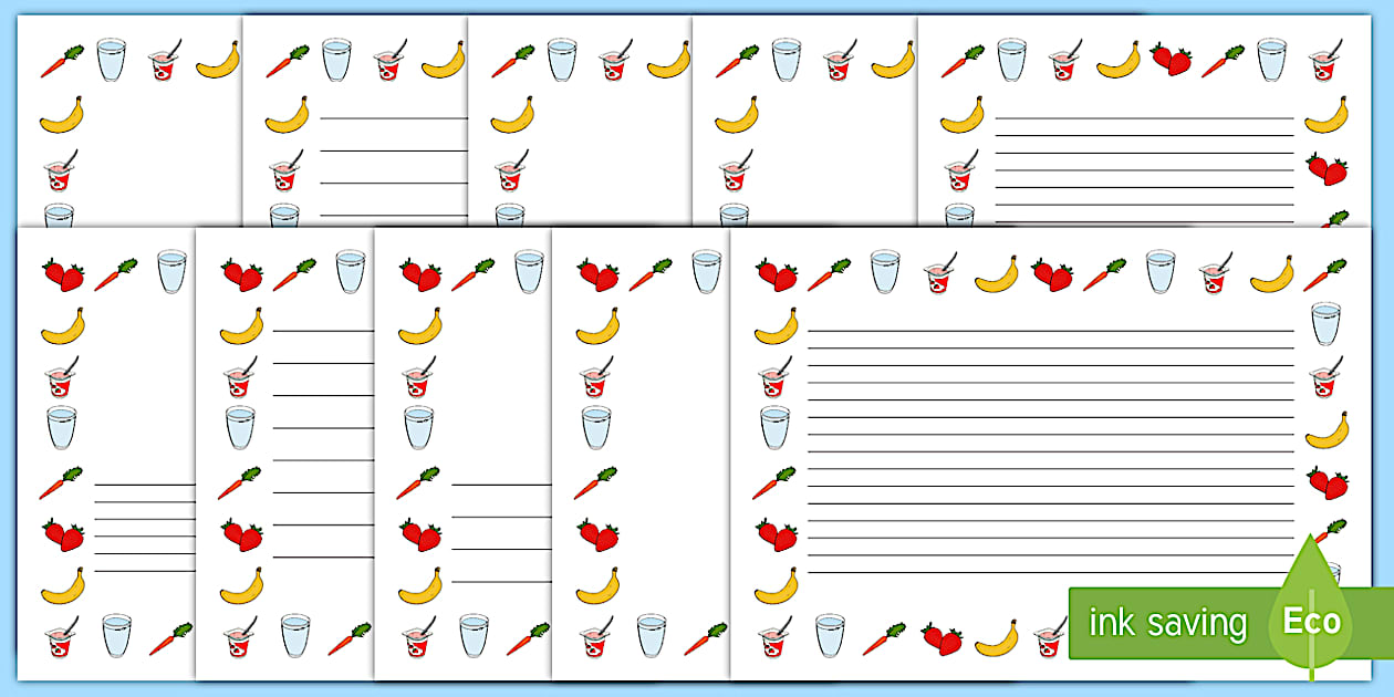 Editable Healthy Eating Page Borders (teacher made) - Twinkl