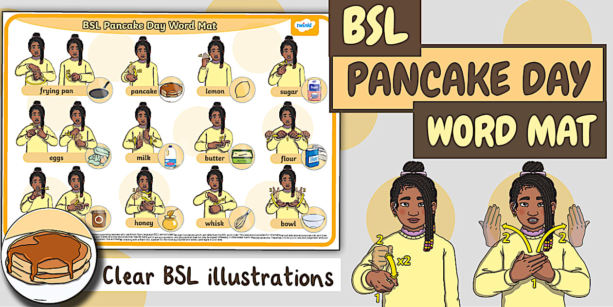 BSL - Pancake Day Word Mat