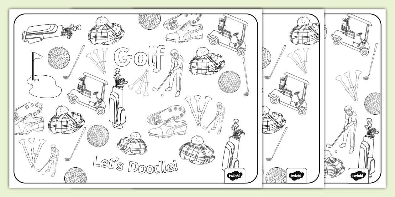 Golf Doodle Colouring Pages - KS1 (Teacher-Made) - Twinkl