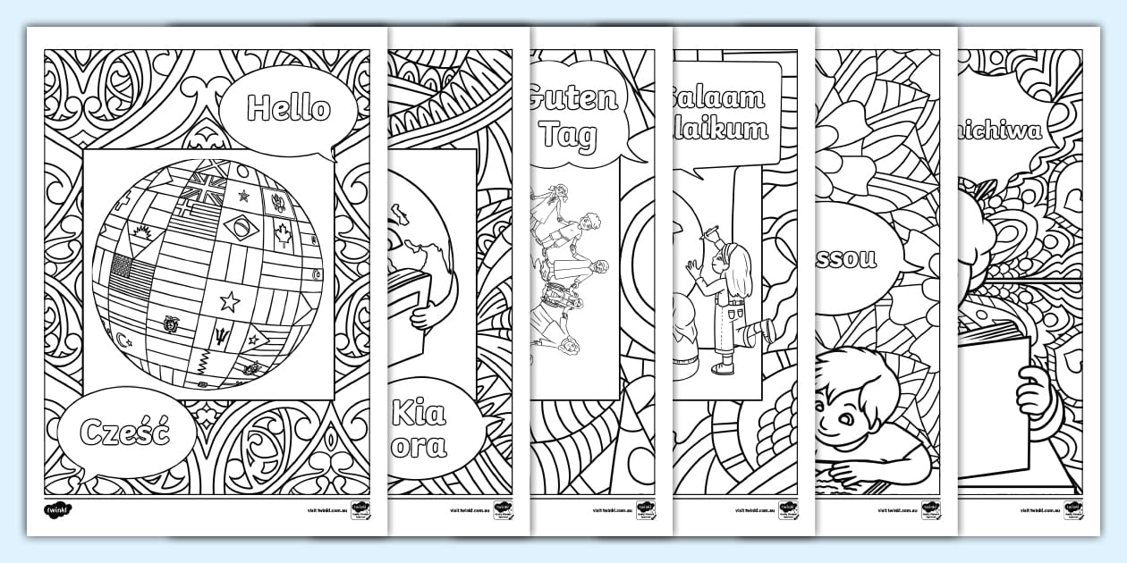 International Mother Language Day Mindful Colouring Pages